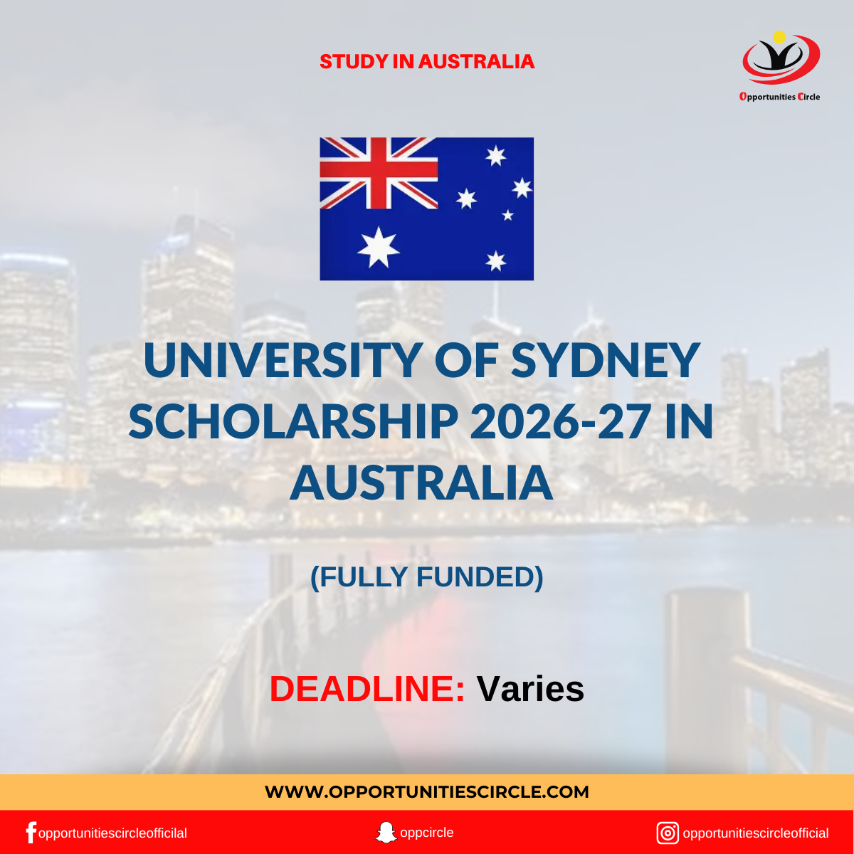 University of Sydney Scholarship 2026-27 in Australia | Fully Funded ...