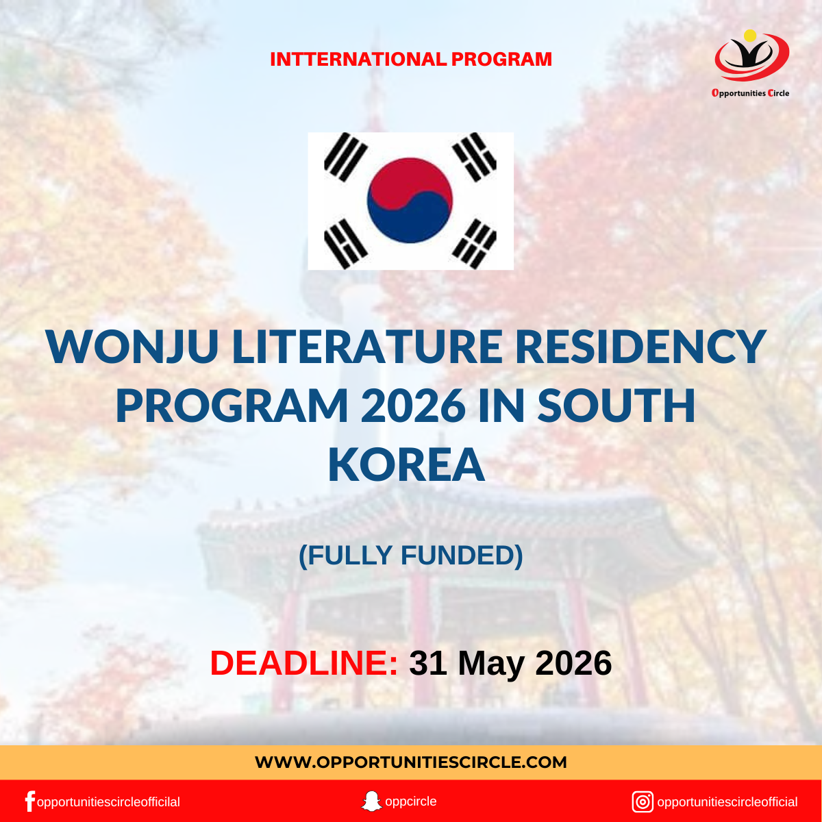 Wonju Literature Residency Program 2026 in South Korea - Opportunities ...