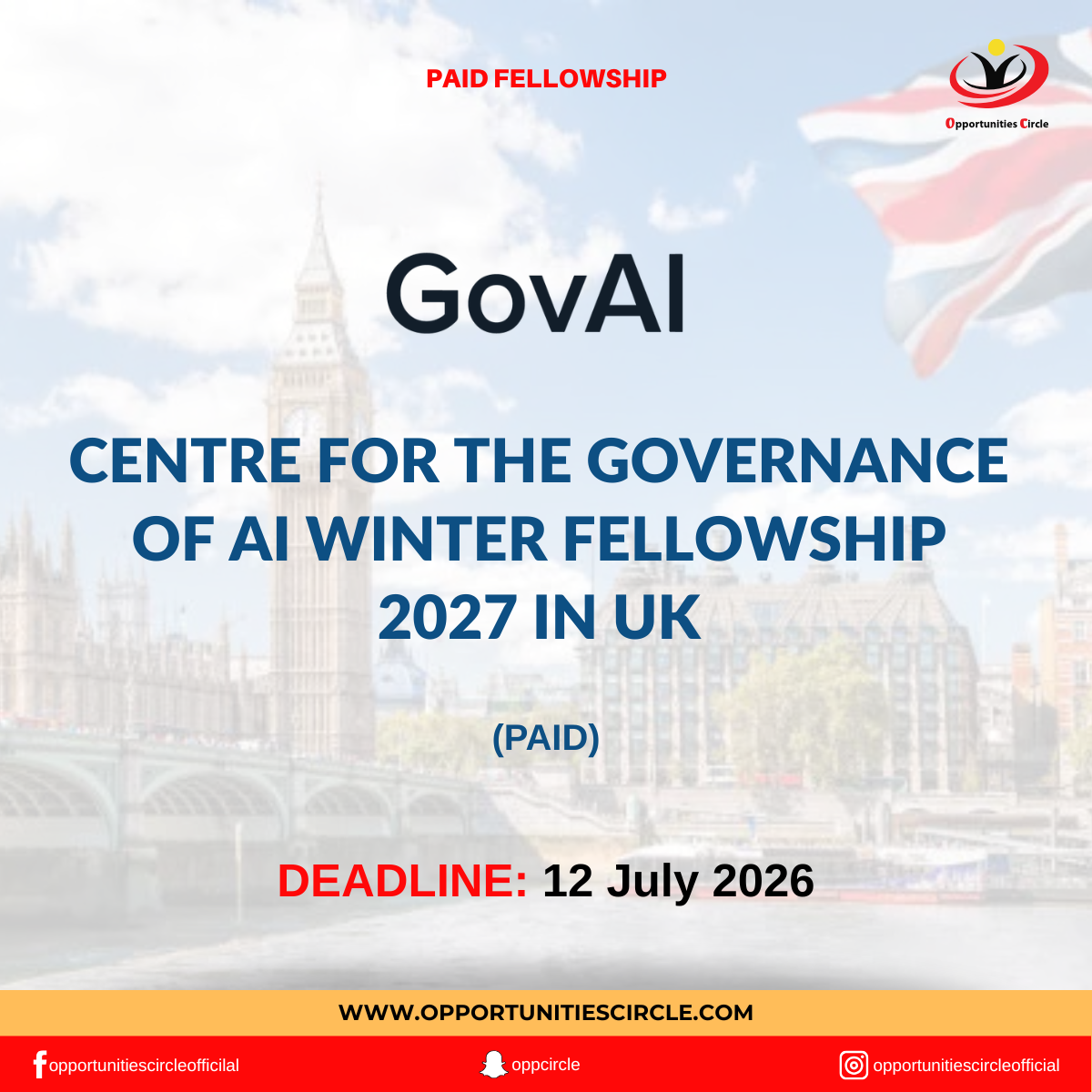 Centre for the Governance of AI Winter Fellowship 2027 in UK ...