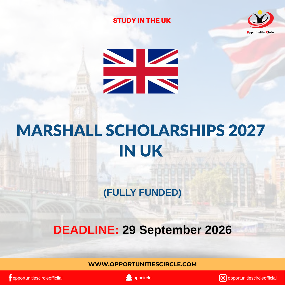 Marshall Scholarships 2027 in UK | Fully Funded - Opportunities Circle