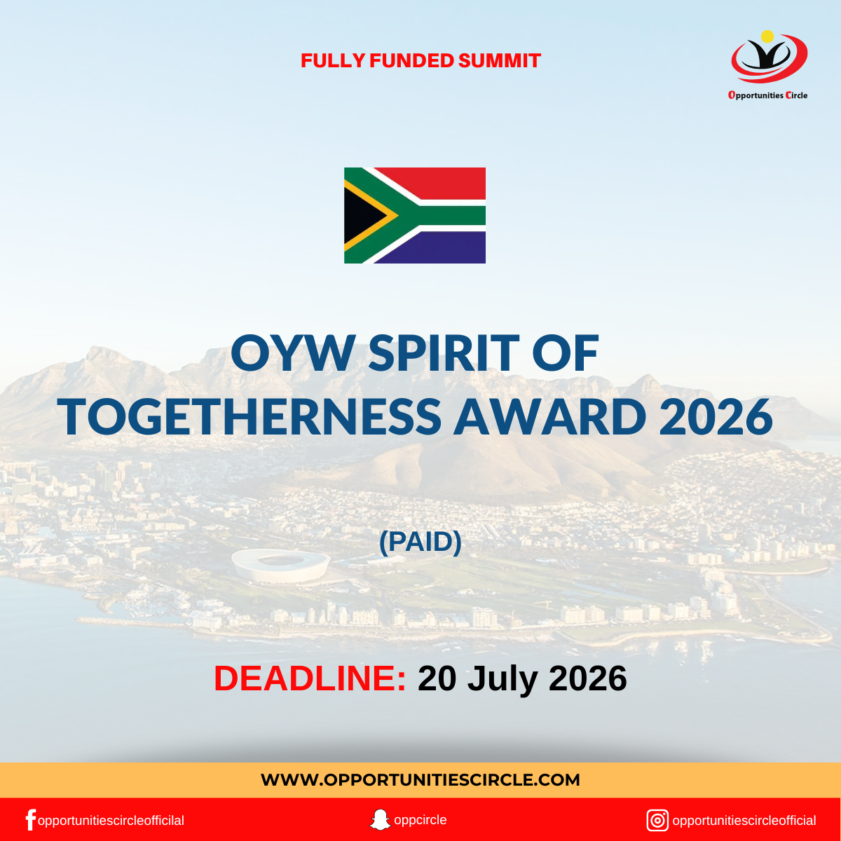 OYW Spirit of Togetherness Award 2026 | Fully Funded - Opportunities Circle