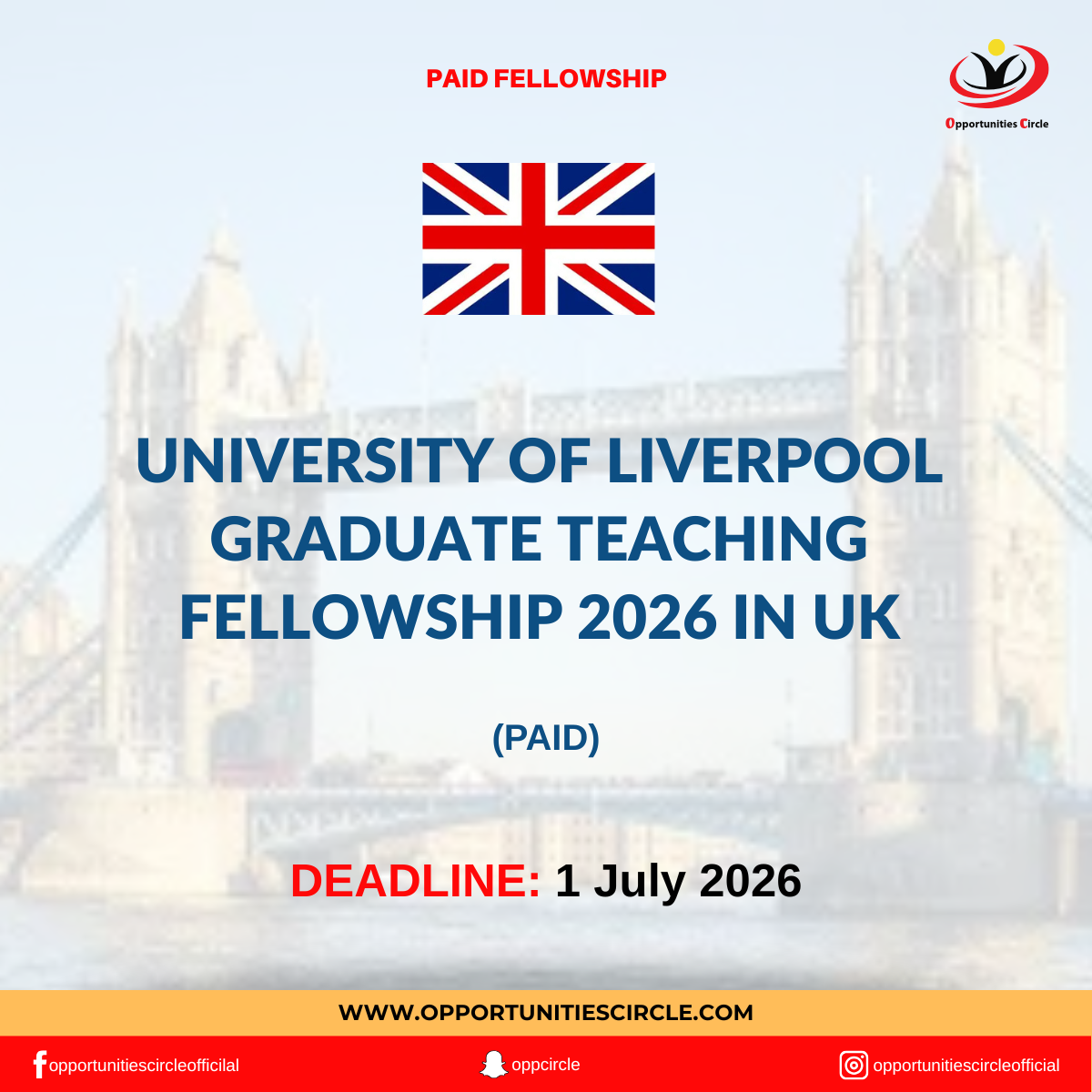 University of Liverpool Graduate Teaching Fellowship 2026 in UK ...